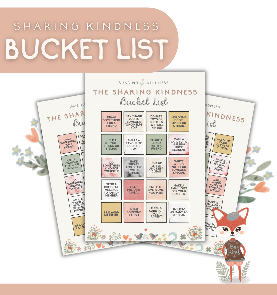 [PRINTABLE] Kindness Bucket List Kit – Sharing Kindness
